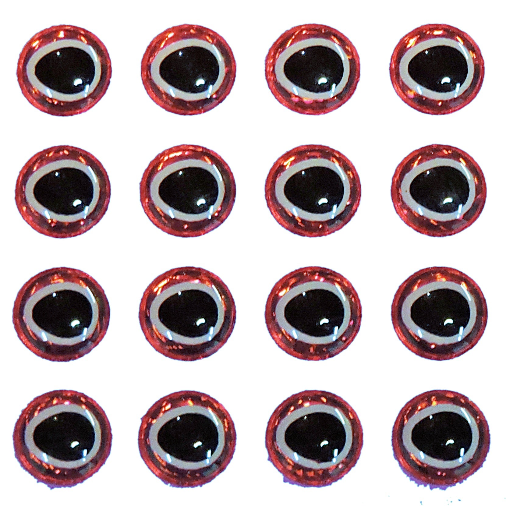 6mm - Real Pupil - Red - 3D Eyes x 1,000+ Eyes Special | Silicone Tabs .com