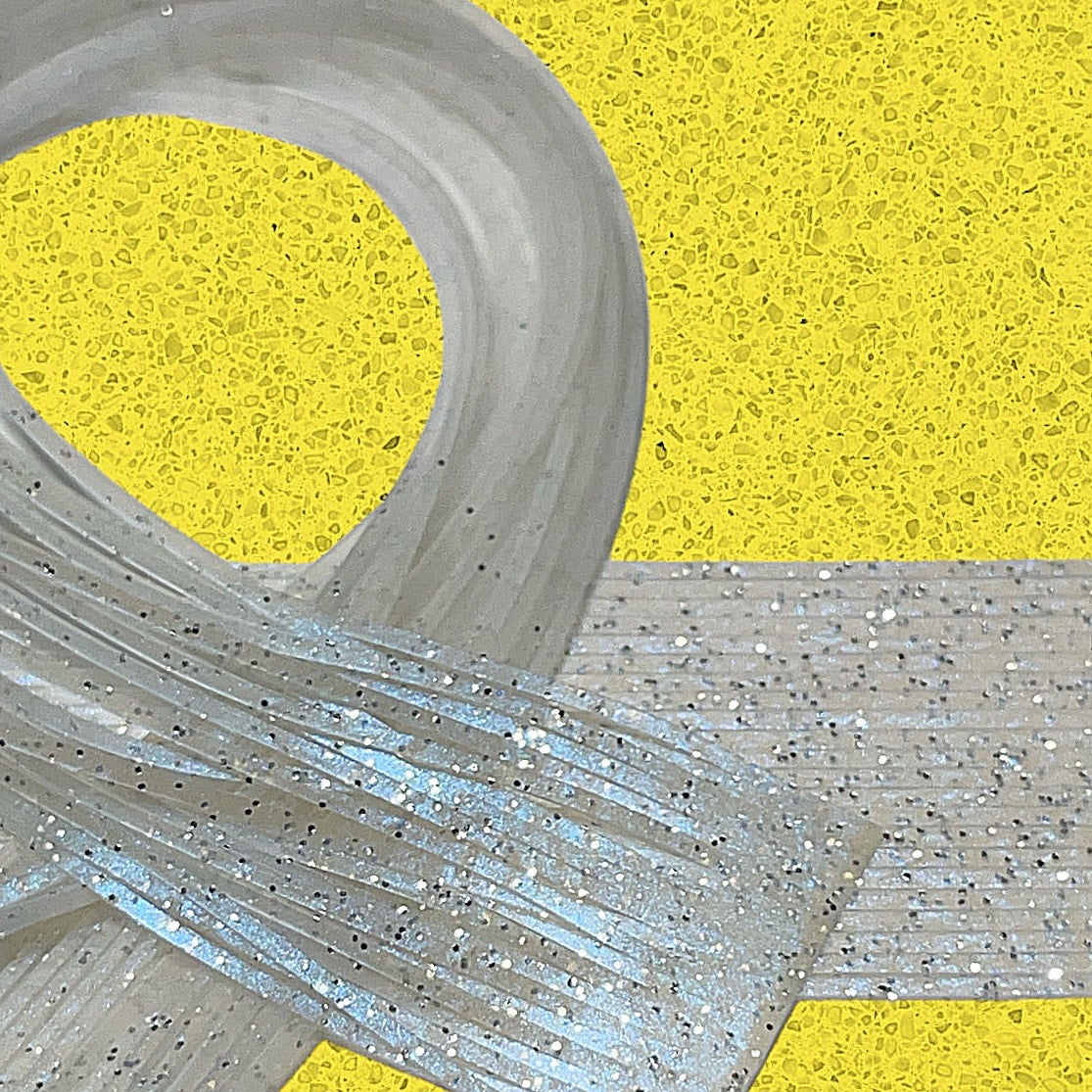 8801-056 / Clear - Blue Interleaf - Silver Flake x 100 Tabs | Silicone ...