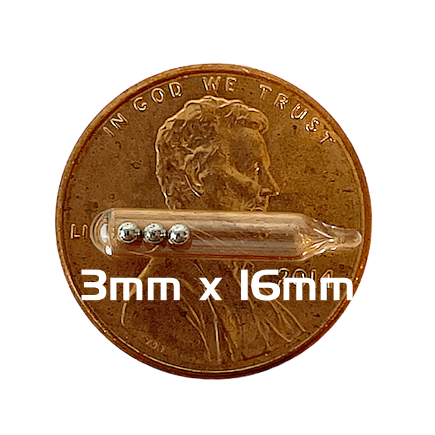 100 Count - 3mm x 16mm Glass Rattles - Closeout